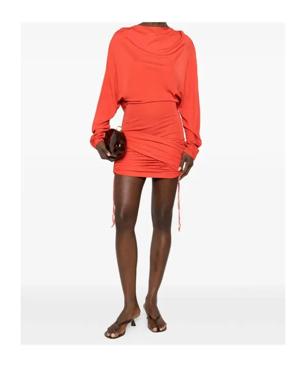 Christopher Esber Luna Draped Jersey Mini Dress - Orange