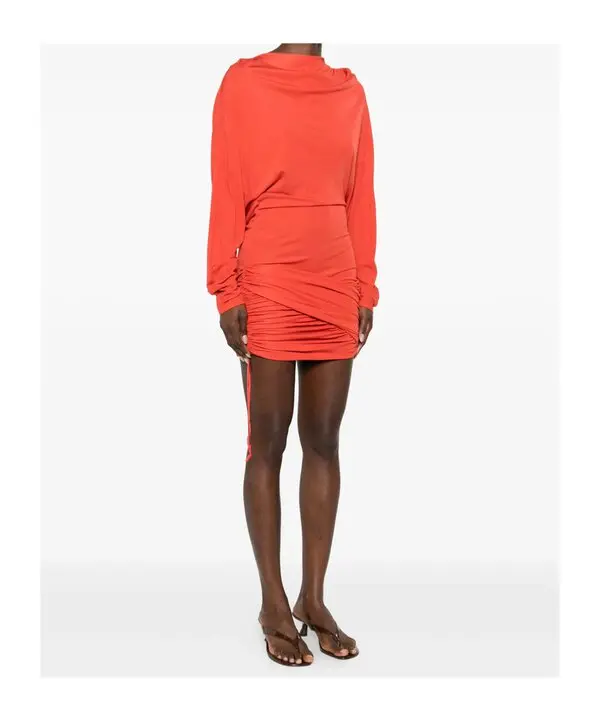 Christopher Esber Luna Draped Jersey Mini Dress - Orange