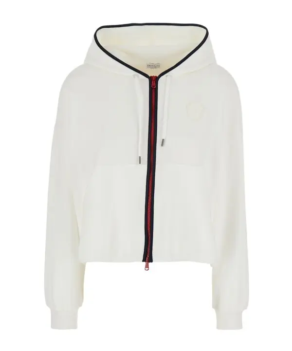 Brunello Cucinelli Zip-up Hooded Sweatshirt - White