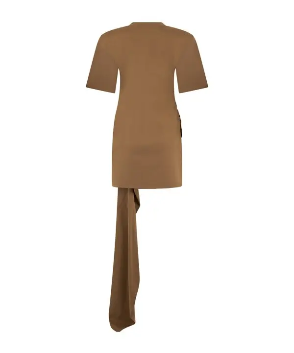 Giuseppe Di Morabito Short Sleeves Crew Neck Pleated Detail Short Dress