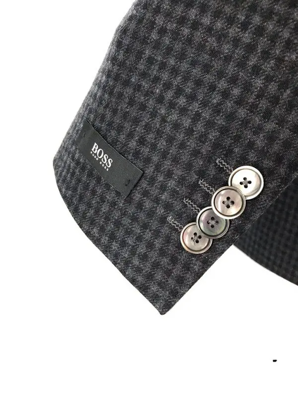 Hugo Boss Plaid Front Pocket Suit Coat