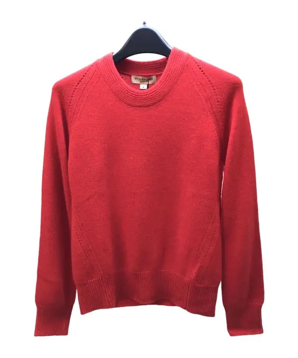 Burberry Round Neck Knitted Pullover - Red