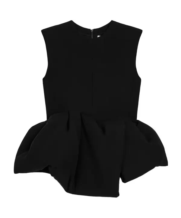 Celine Peplum Top In Wool Silk