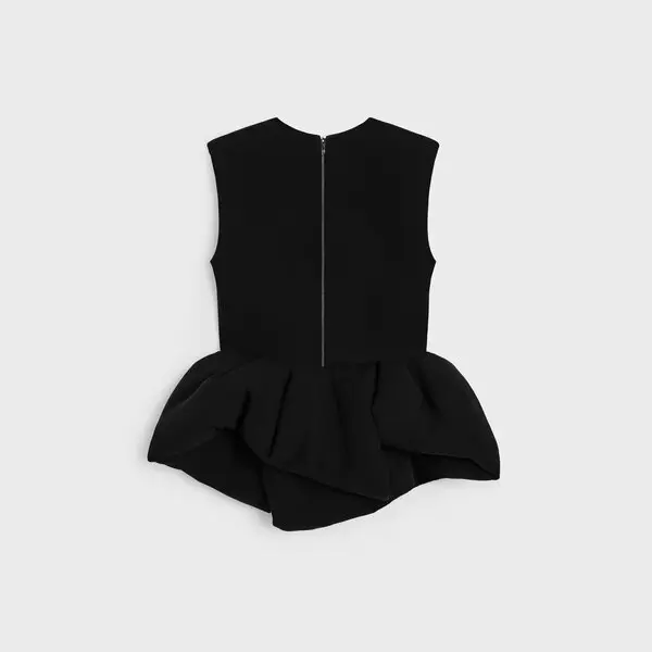 Celine Peplum Top In Wool Silk