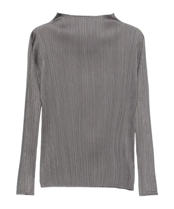 Issey Miyake Mock Neck Long-sleeve Top