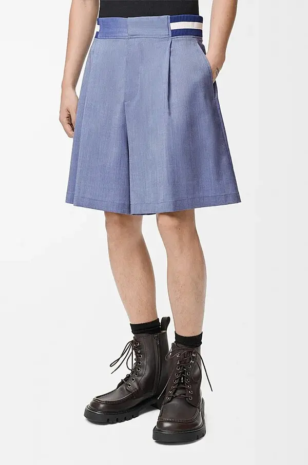 Loewe Logo Detailed Pleated Shorts