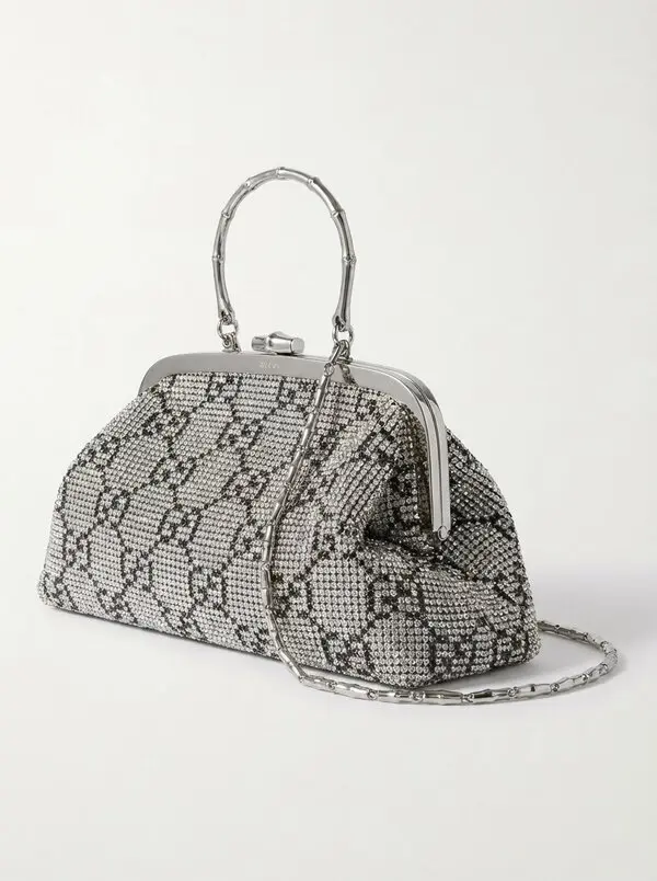 Gucci Crystal Monogram Evening Top Handle Bag