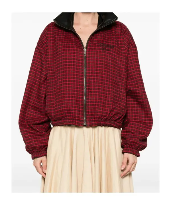 Balenciaga Reversible Zip-up Leather Jacket With Checked Wool Lining - Black