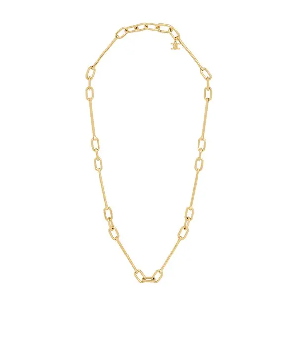 Celine Brass Charm Necklace With Gold Finish - Golden