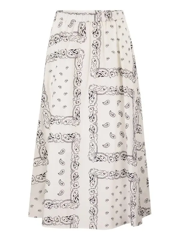 Max Mara Poplin Midi Skirt With Embroidery