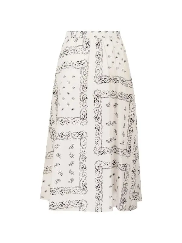 Max Mara Poplin Midi Skirt With Embroidery