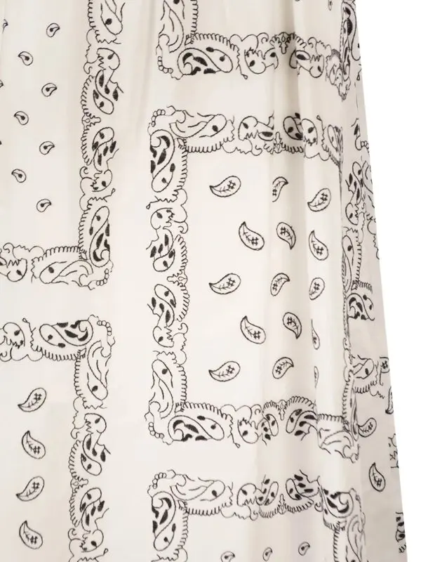 Max Mara Poplin Midi Skirt With Embroidery