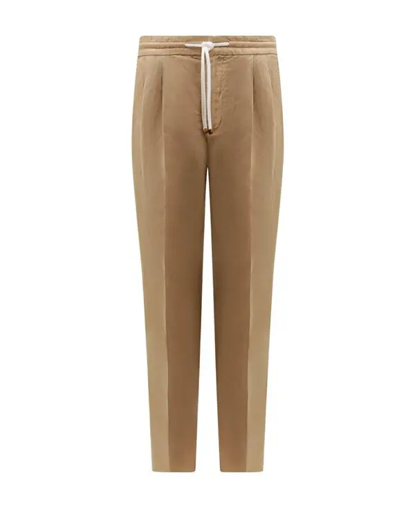 Brunello Cucinelli Mid-rise Tapered-leg Trousers With Drawstring Belt