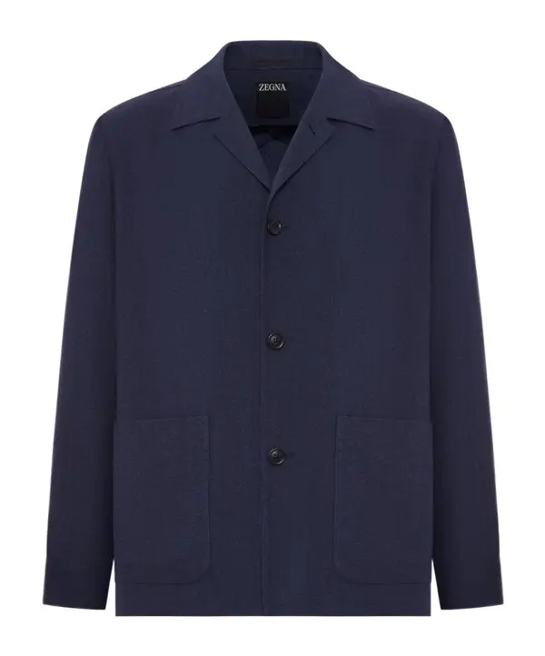 Zegna Linen Patch-pocket Jacket - Black