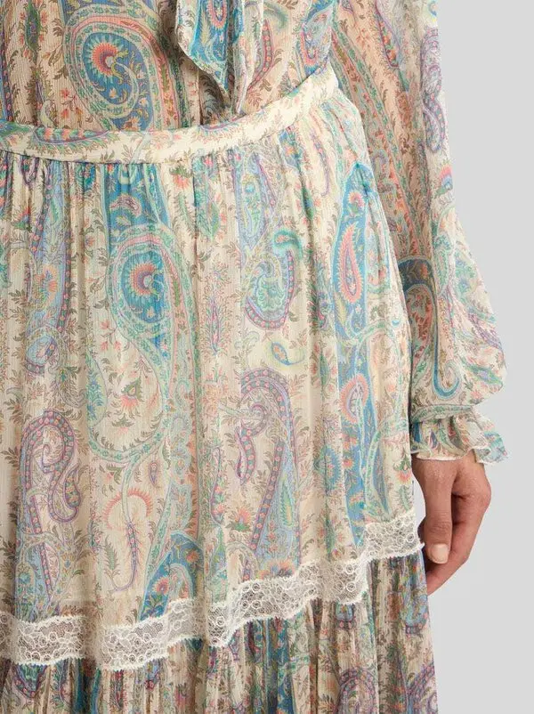 Etro Paisley Print Tiered Maxi Skirt