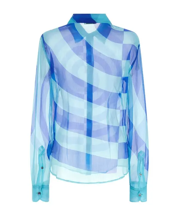 Dries Van Noten Long-sleeved Printed Shirt - Blue