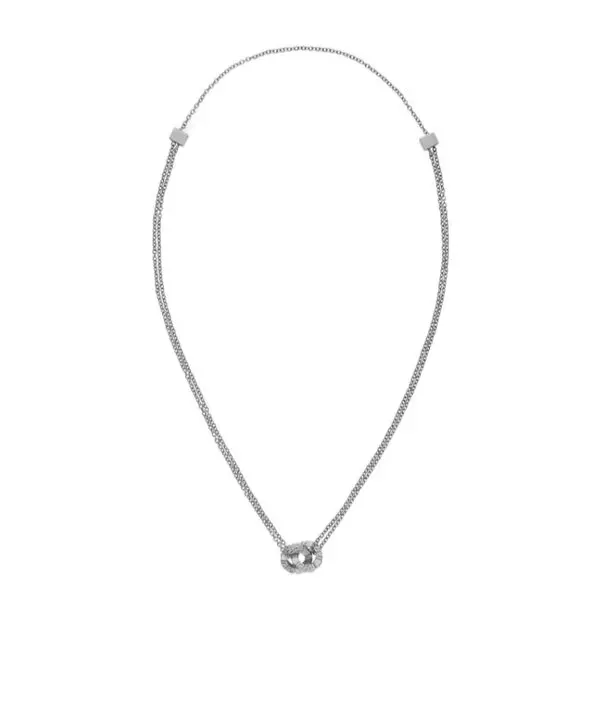 Versace Greca Double-chain Necklace - Silver