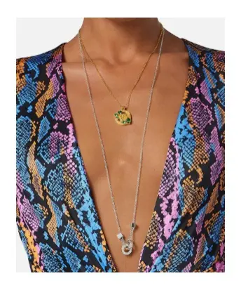 Versace Greca Double-chain Necklace - Silver