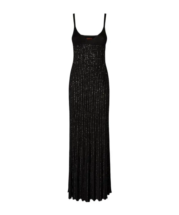 Missoni Sleeveless Sequin Detail Ribbed Knit Dress