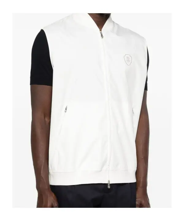 Brunello Cucinelli Sleeveless Zip-up Coat - White