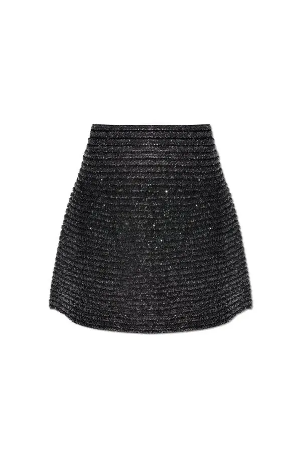 Alaïa Sequined A-line Mini Skirt - Black