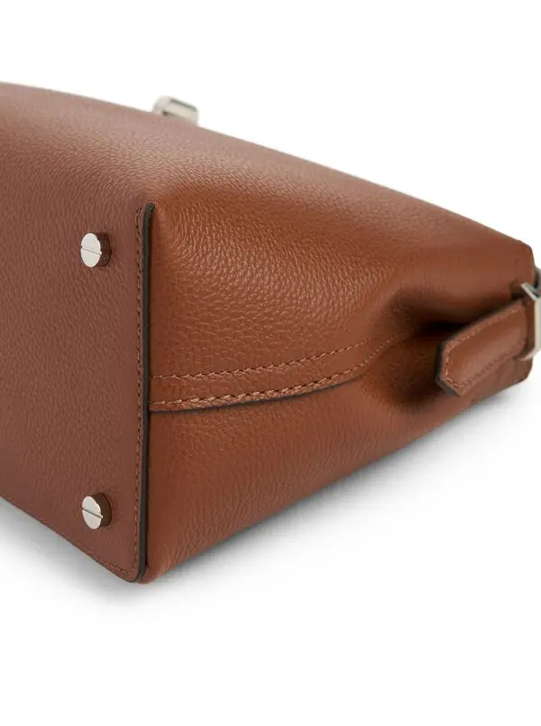 TOTEME Grained Leather Tote Bag With T-shaped Buckle - Brown