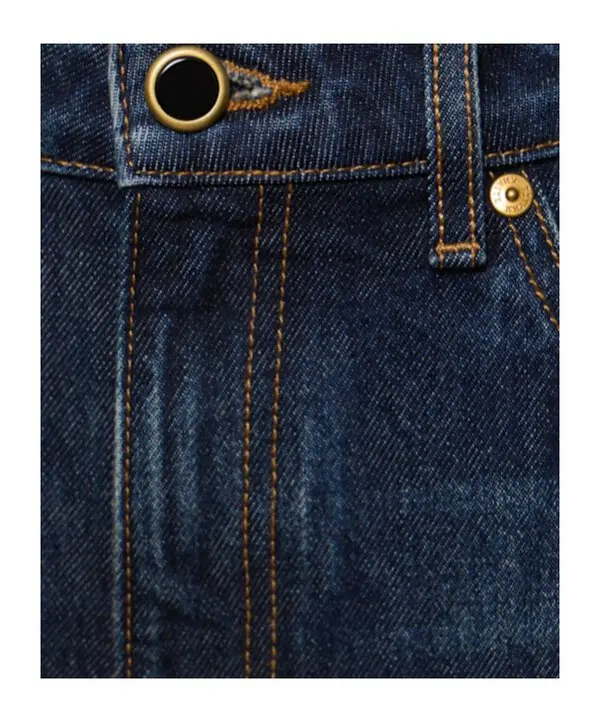Khaite Danielle High Rise Straight Jeans - Black