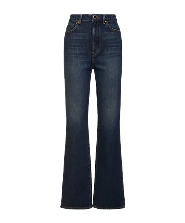 Khaite Danielle High Rise Straight Jeans - Black
