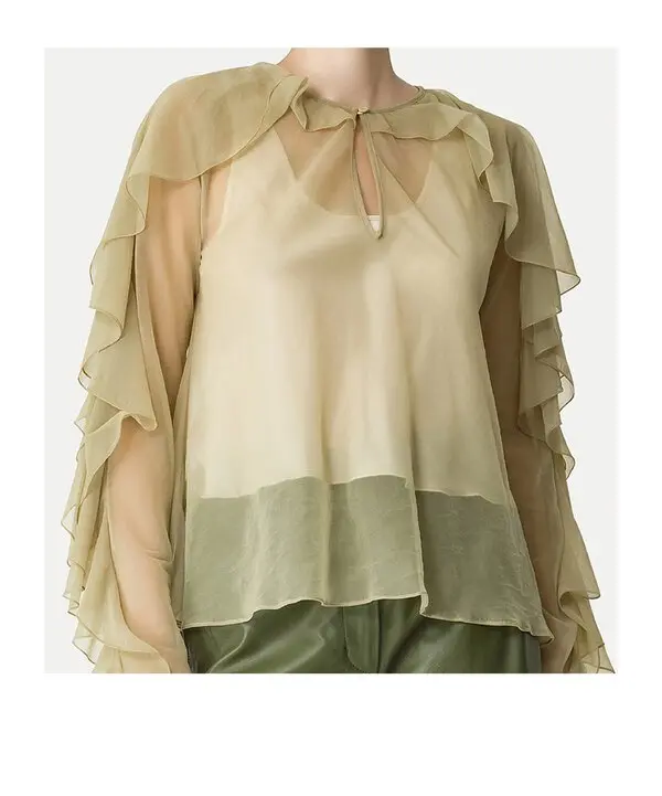 FORTE_FORTE Ruffled Layered Blouse - Nude