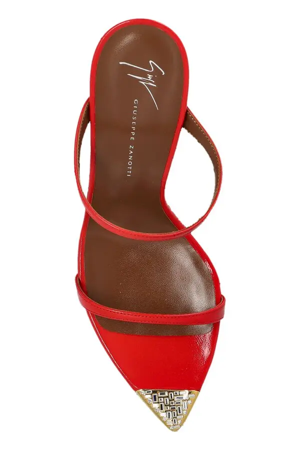 GIUSEPPE ZANOTTI Embellished Pointed Toe Stiletto Heeled Sandals