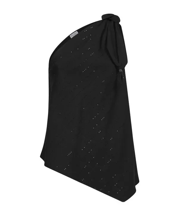 Brunello Cucinelli One Shoulder Embellished Top