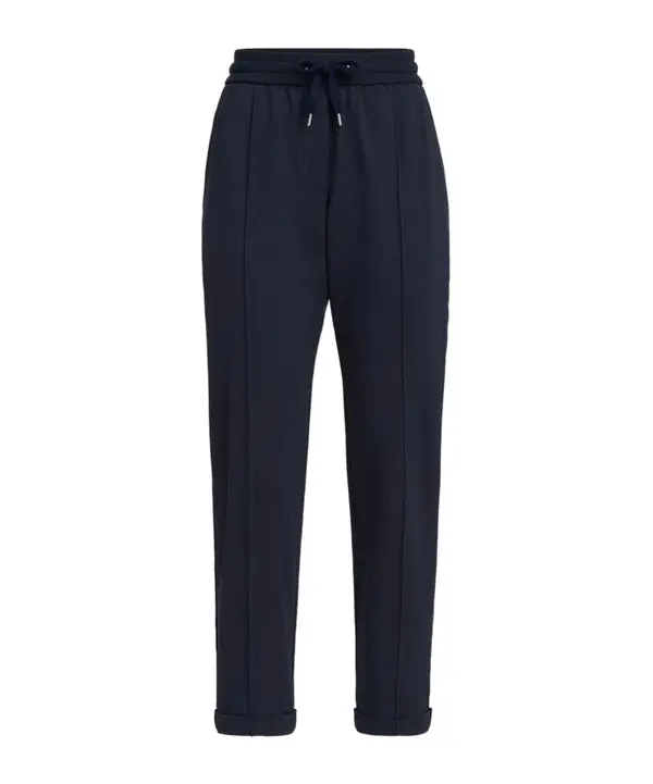 Brunello Cucinelli Drawstring Tapered-leg Sweatpants - Blue