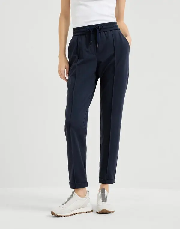 Brunello Cucinelli Drawstring Tapered-leg Sweatpants - Blue