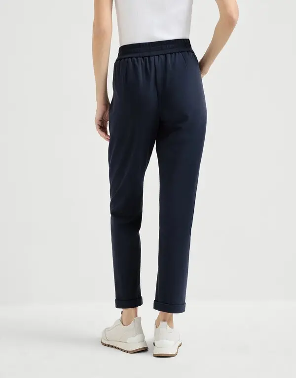 Brunello Cucinelli Drawstring Tapered-leg Sweatpants - Blue