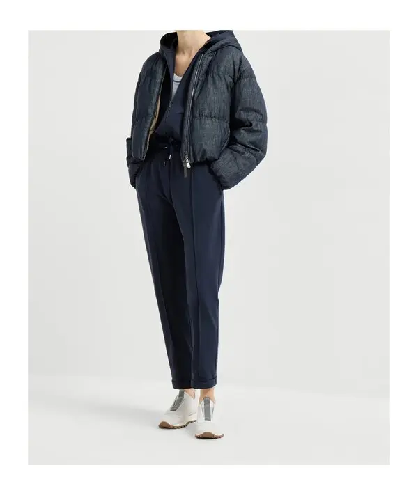 Brunello Cucinelli Drawstring Tapered-leg Sweatpants - Blue