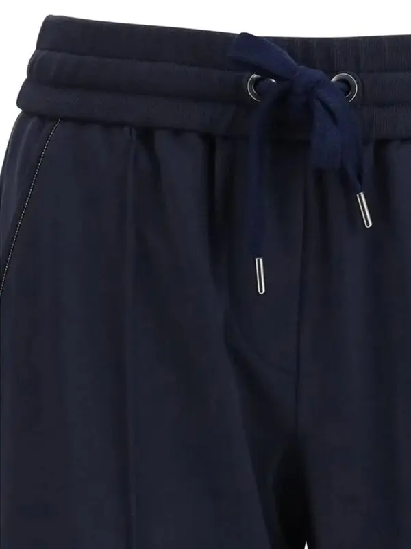 Brunello Cucinelli Drawstring Tapered-leg Sweatpants - Blue