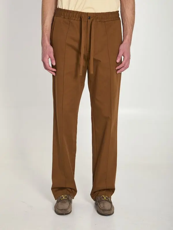 Valentino Garavani Pleated Drawstring Trousers - Brown