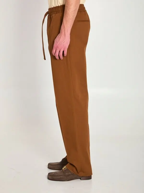 Valentino Garavani Pleated Drawstring Trousers - Brown