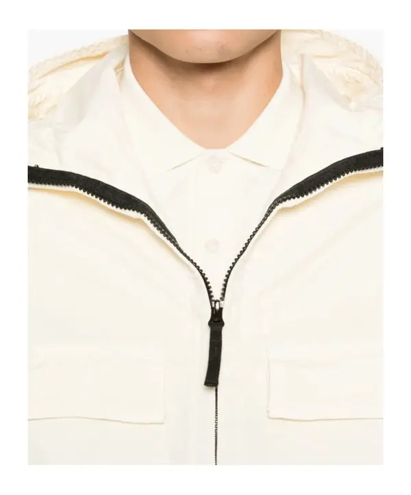 Stone Island Zip-up Hooded Jacket - Ivory