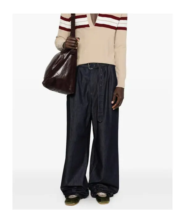 Dries Van Noten Belted Wide-leg Jeans - Blue