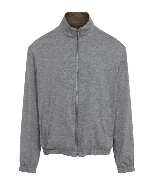 Canali Zip-fastening Jacket With Stand Collar - Beige