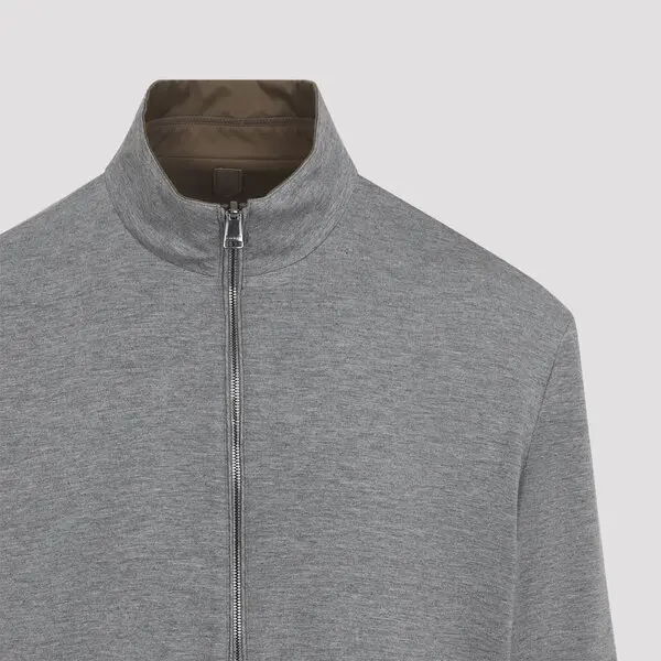 Canali Zip-fastening Jacket With Stand Collar - Beige