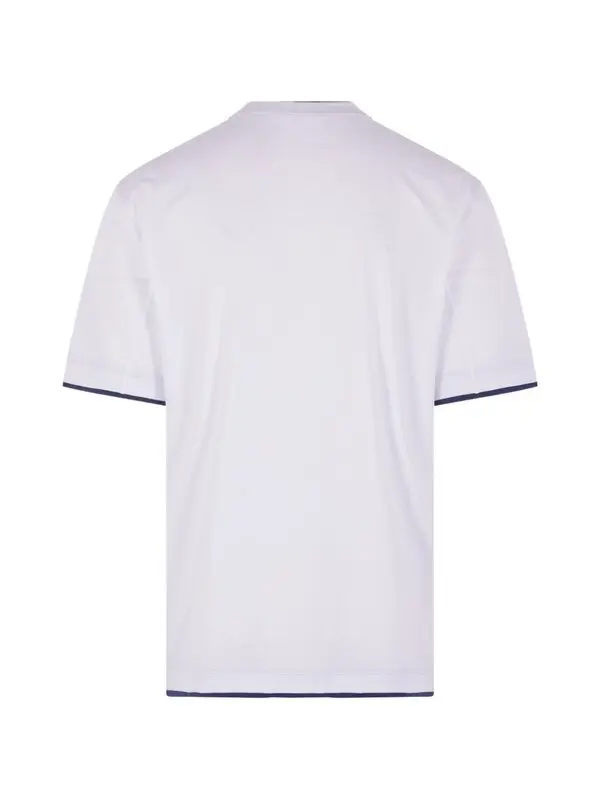 Brunello Cucinelli Comfort Nylon Crew Neck T-shirt With Faux-layering And Logo