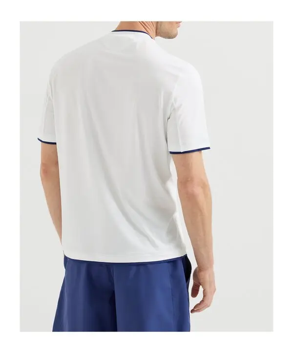 Brunello Cucinelli Comfort Nylon Crew Neck T-shirt With Faux-layering And Logo