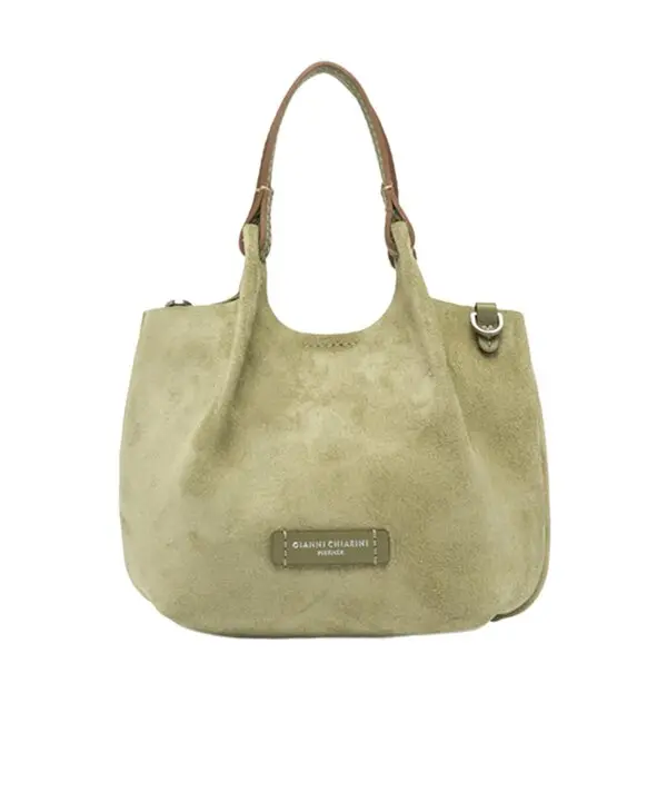 GIANNI CHIARINI Suede Top Handle Bag