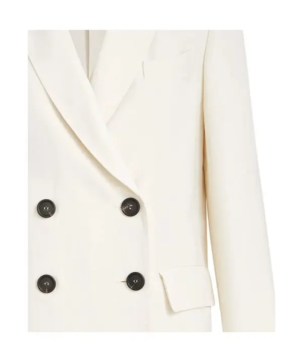 Brunello Cucinelli Double-breasted Tailored Blazer - Ivory