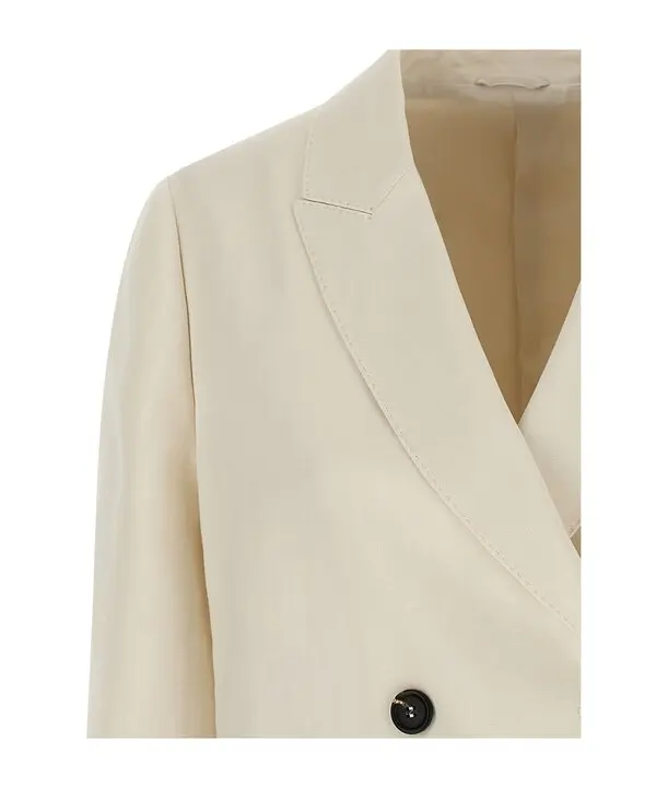 Brunello Cucinelli Double-breasted Tailored Blazer - Ivory