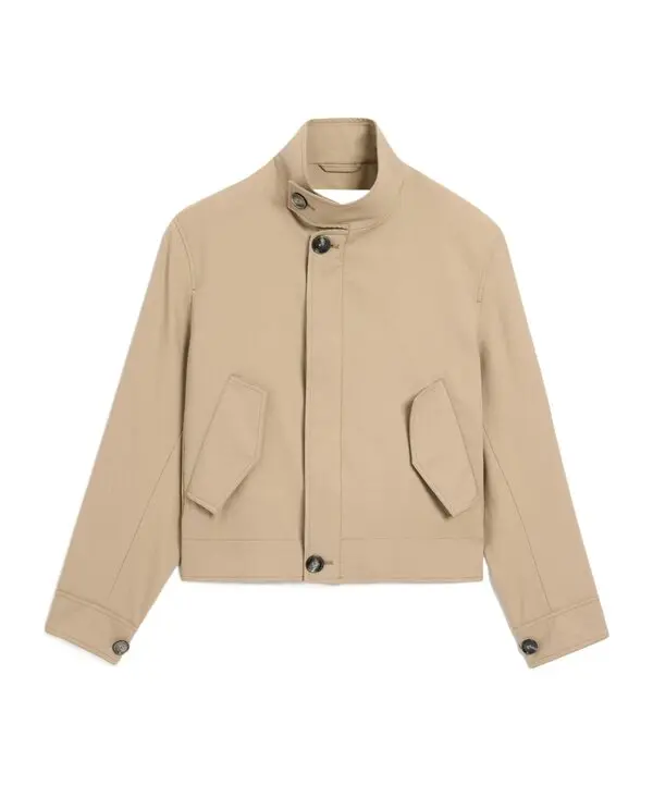 Ami Stand Collar Harrington Jacket - Taupe