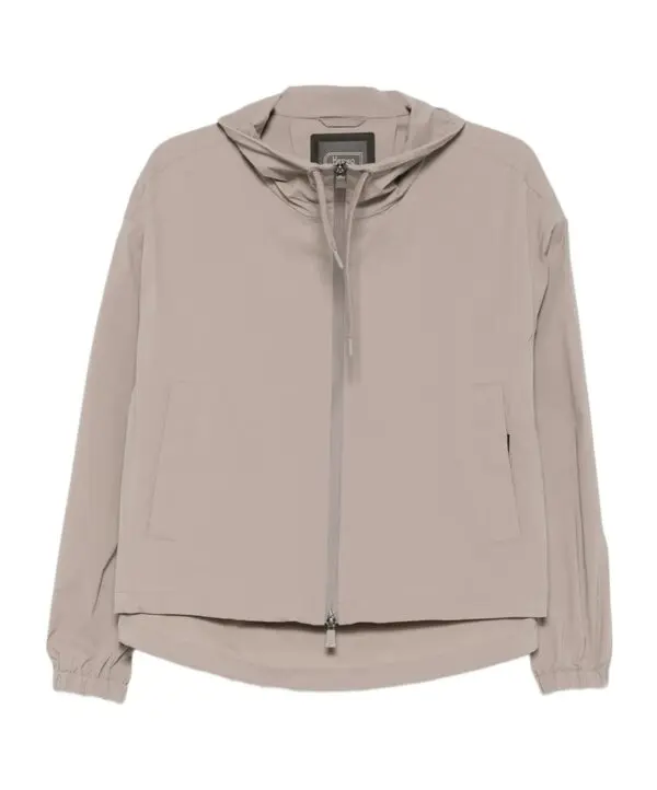 Herno Drawstring Zip-up Jacket - Nude