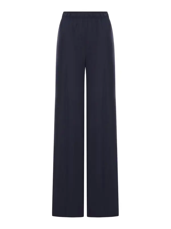 Prada Wide-leg Elastic Waistband Pants With Logo Detail